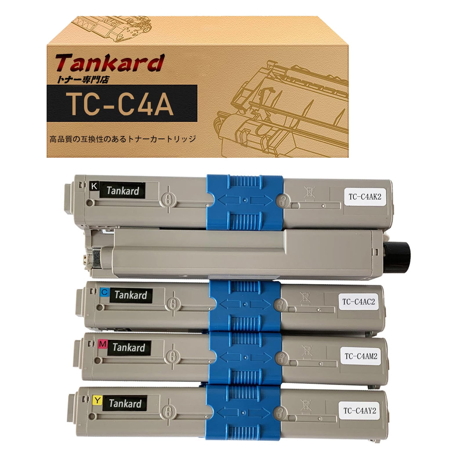 Amazon.co.jp: 【Amazon.co.jp限定】OKI用 TC-C4A TC-C4AK2 TC-C4AC2 TC-C4AM2 TC-C4AY2 (4色セット BK/C/M/Y）互換 ...