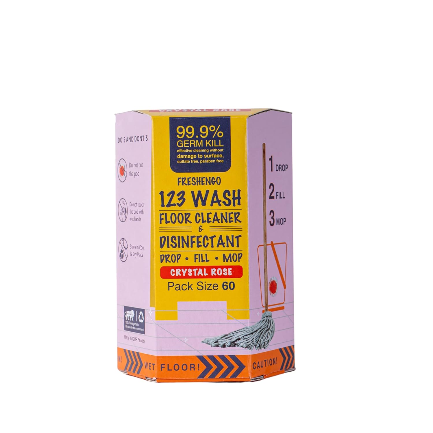 FRESHENGO Floor Cleaner Disinfectant Liquid Pods Kills 99.9% Germs Safe ...