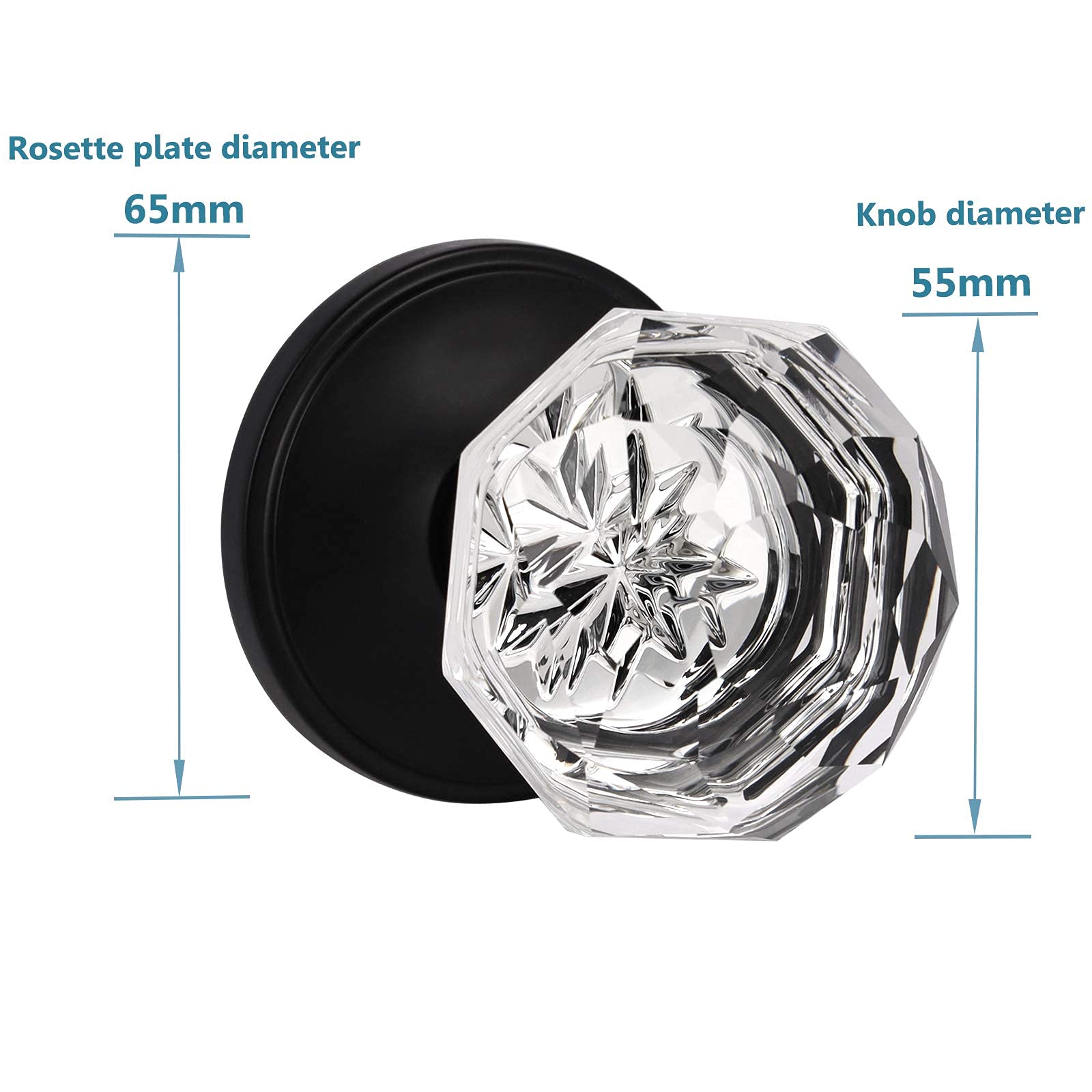 Snapklik.com : 5 Pack Crystal Dummy Door Knobs Classic Rosette Interior ...