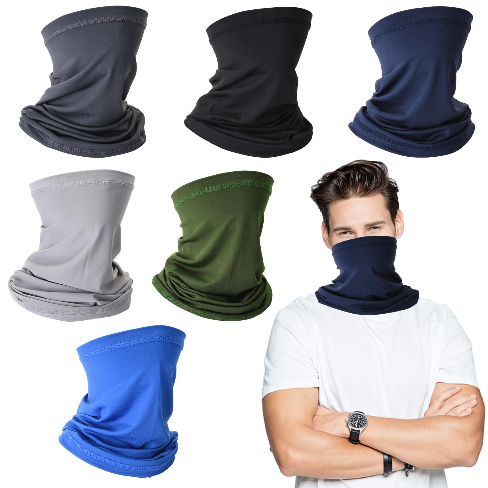 RosewineC 6 Pack Multifunctional Headwear Bandana Face Masks Snoods ...