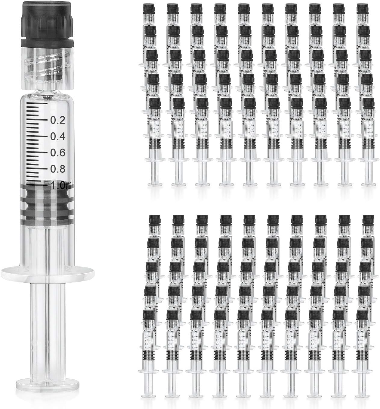 Amazon.com: 1ml glass luer lock syringe 100 pcs borosillicate reusable ...