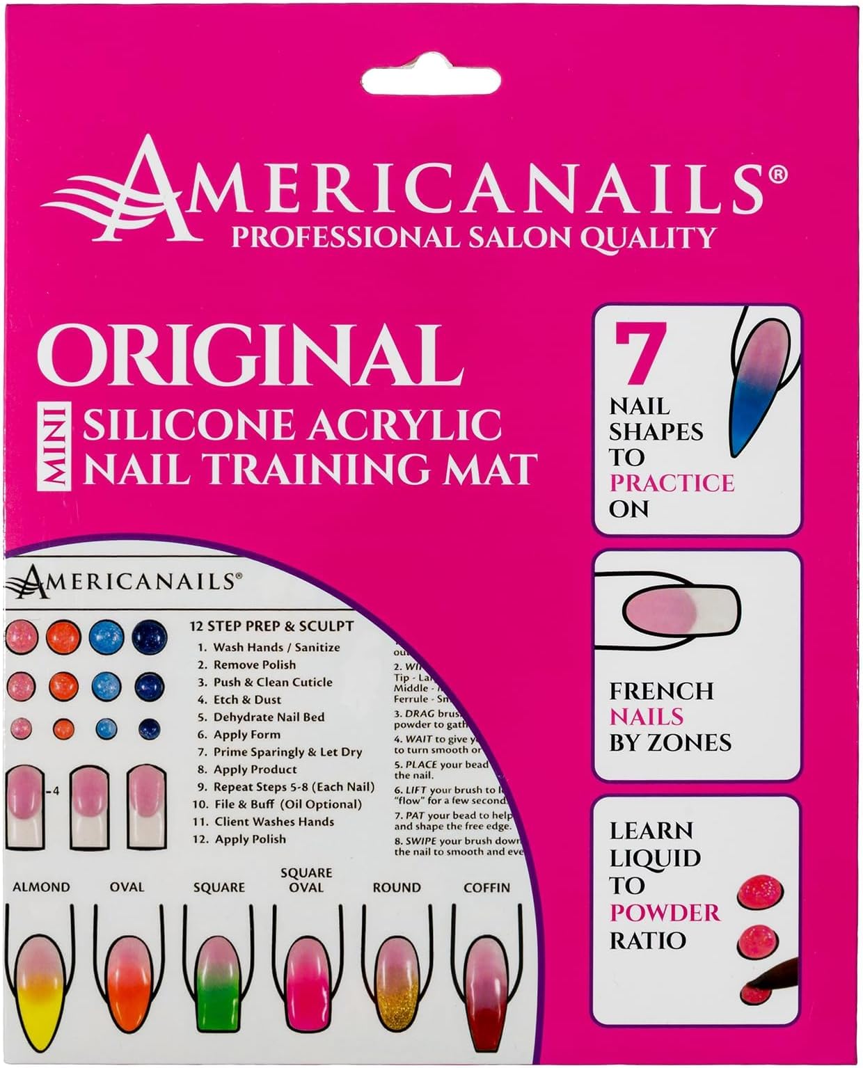 Amazon.com: Americanails Mini Acrylic Nail Training Mat - Beginners ...