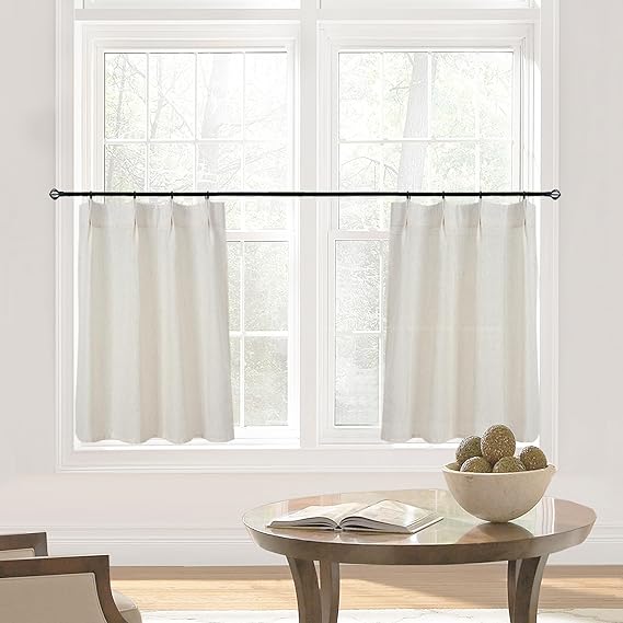Amazon.com: Small Kitchen Window Curtains 36 Inch Length,Cafe Sheer ...