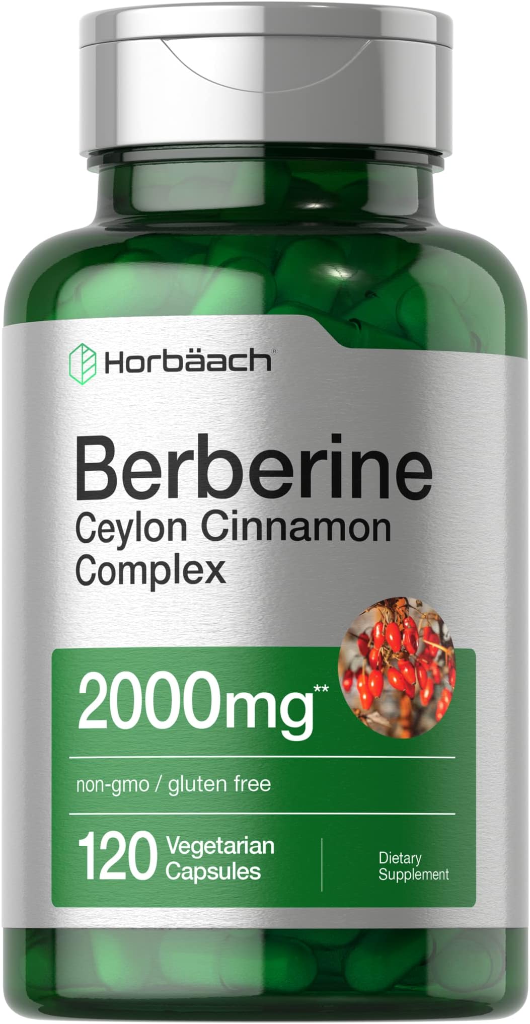 Amazon.com: Horbaach Berberine with Ceylon Cinnamon | 2000mg | 120 ...