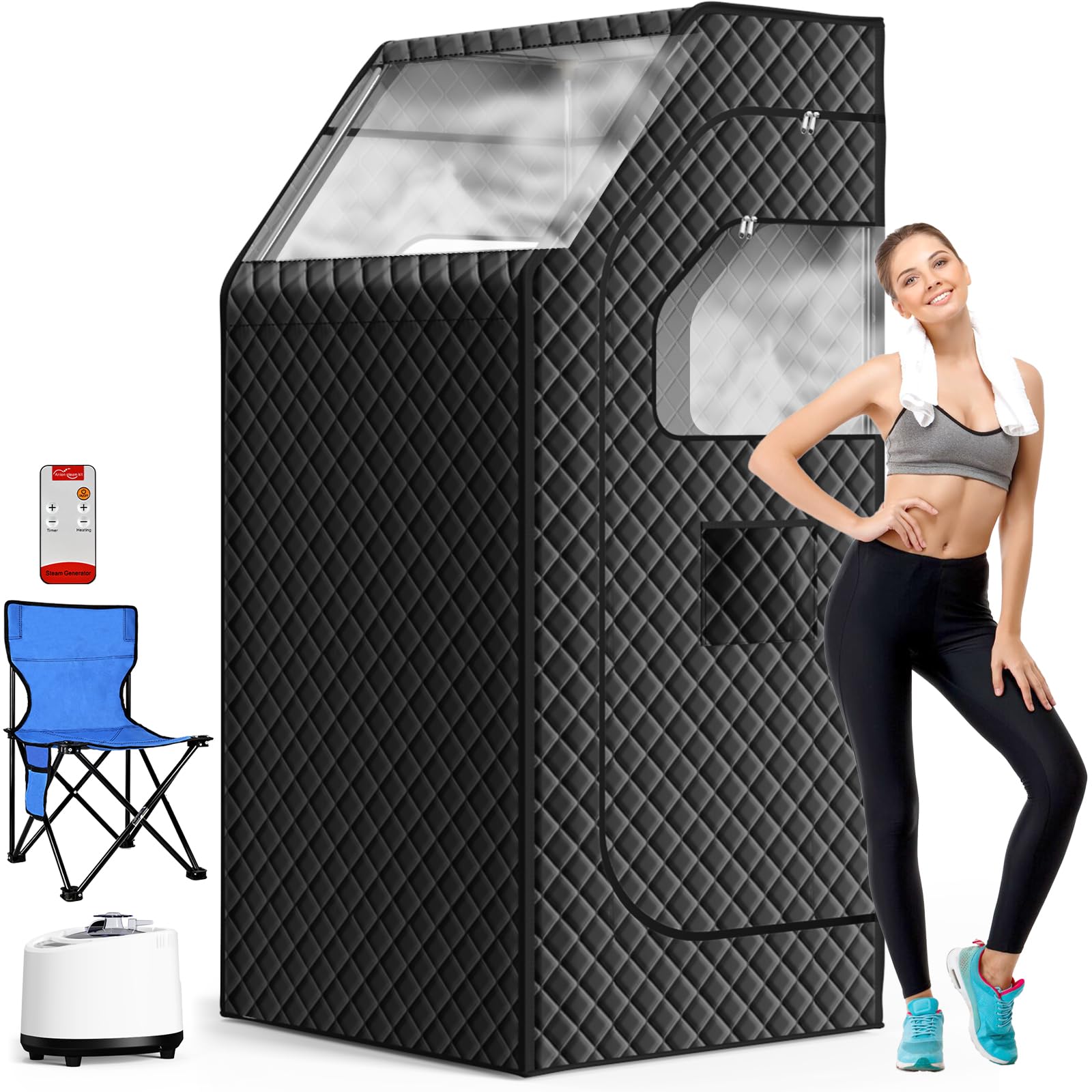 bsdonte Portable Sauna for Home, Personal Steam Sauna Box, Indoor Sauna ...