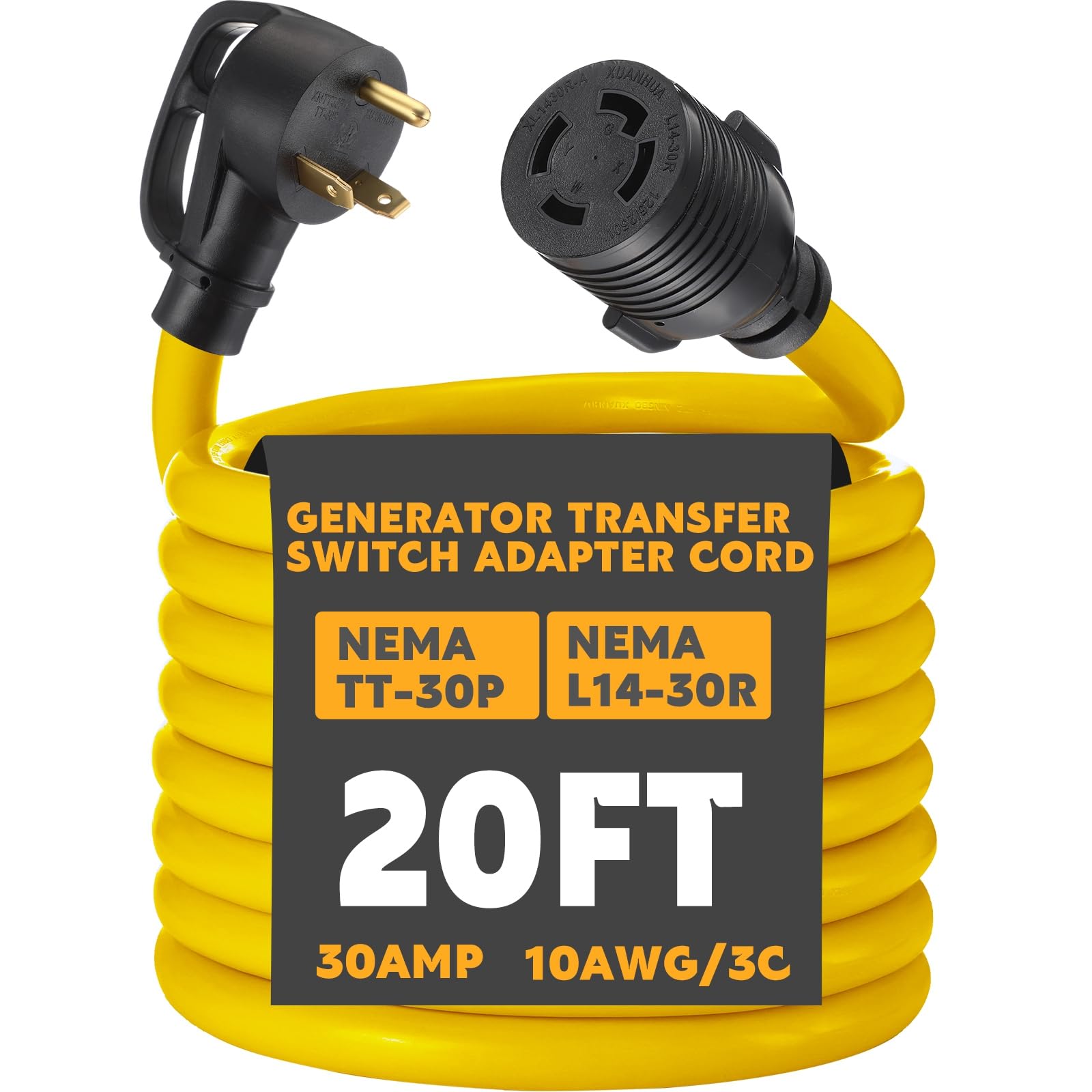 Snapklik.com : Kanayu 20 Ft Generator Transfer Switch Adapter Cord Compatible