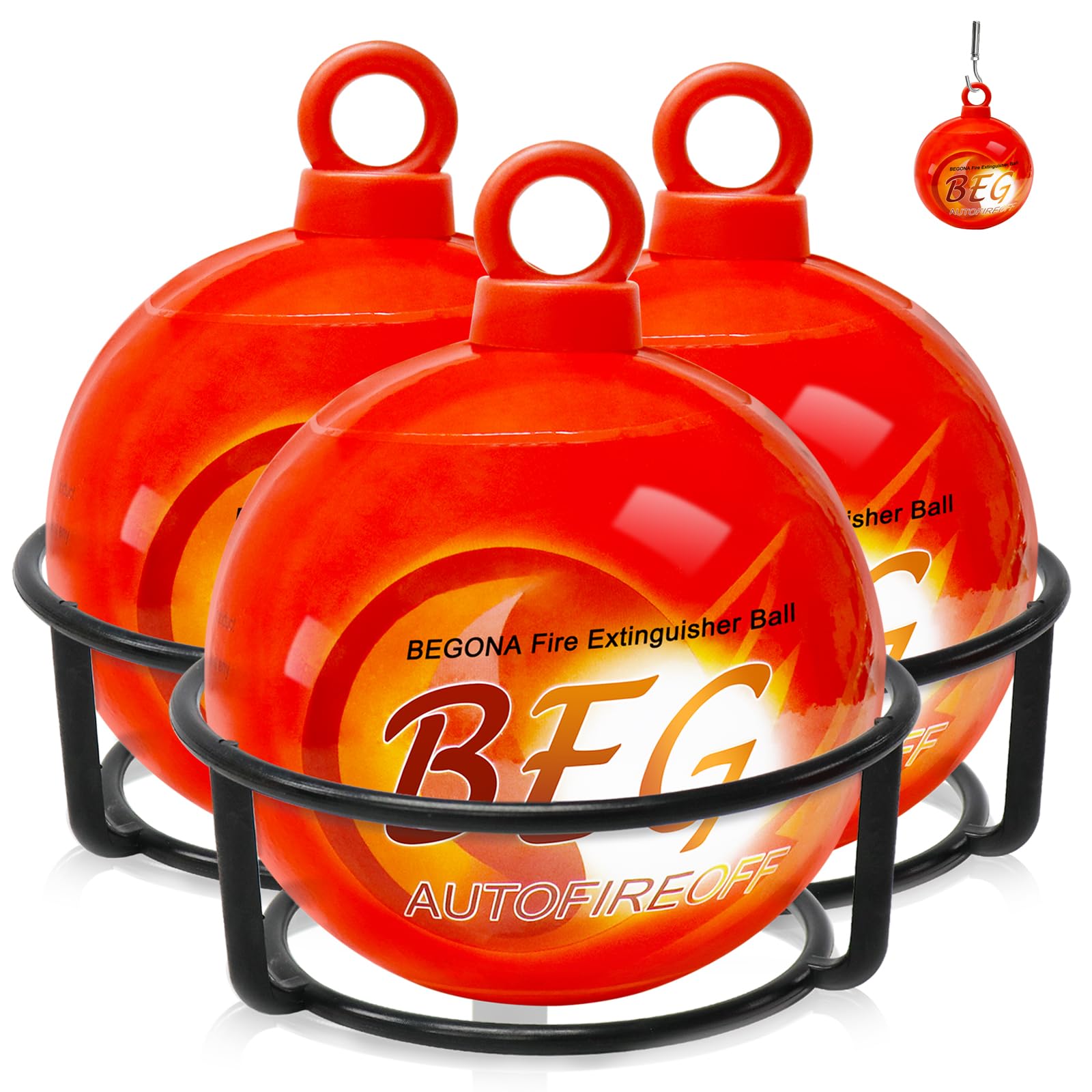 Buy 3 PACK Automatic Portable Fire Ball Extinguisher with Bracket and ...