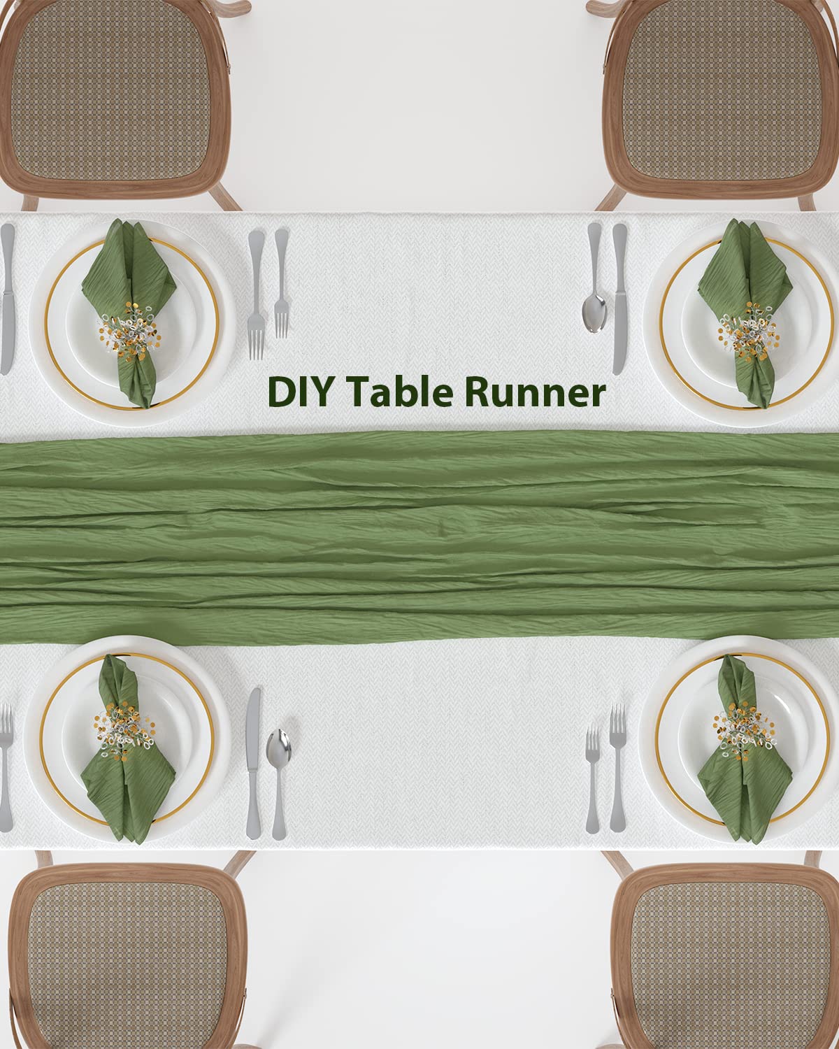 Snapklik.com : Cheesecloth Table Runner 10Ft, 35x120inch Table Runner ...