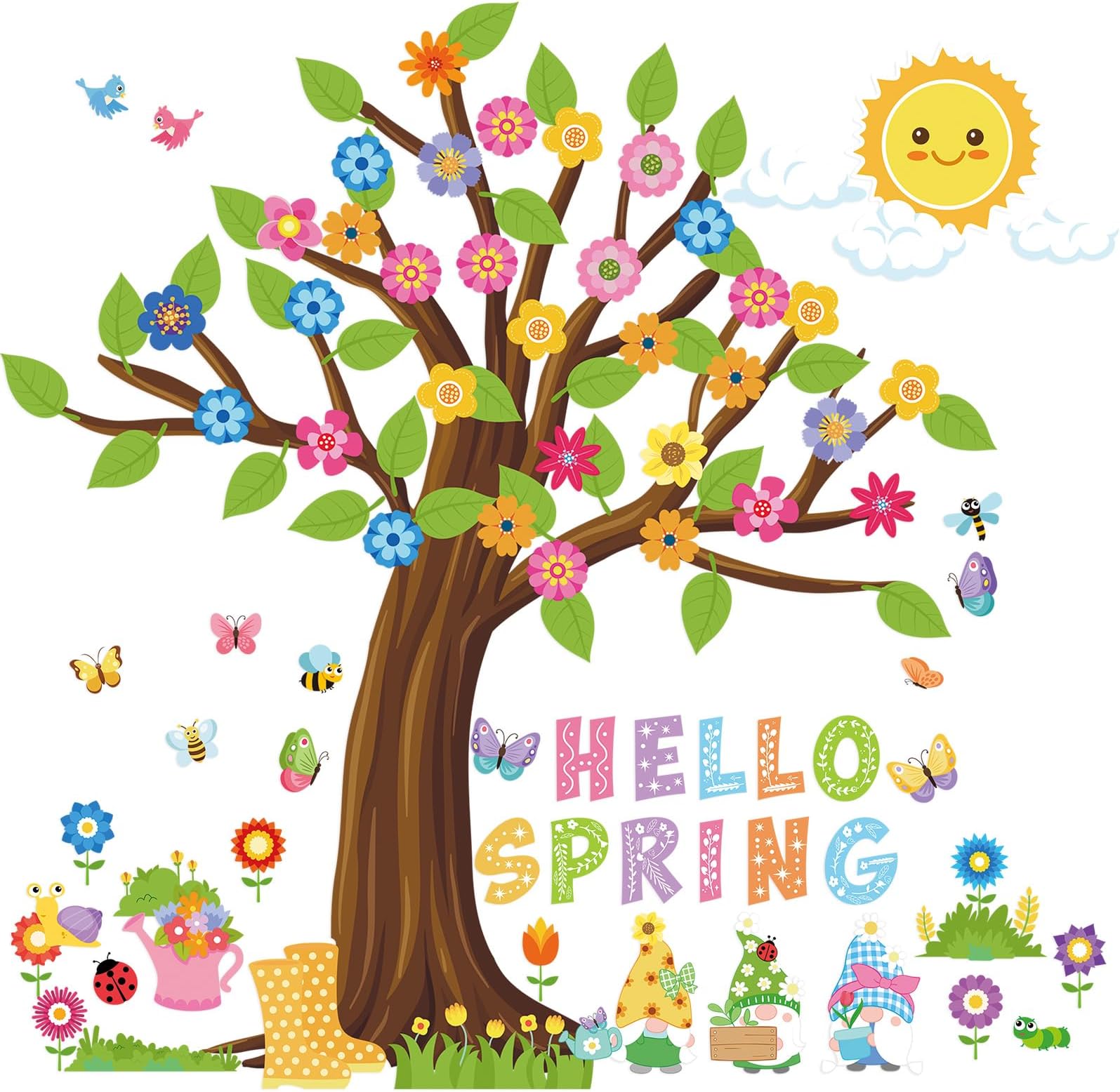 Amazon.com: Relithick Spring Tree Decorations for Classroom Bee Leaf in ...