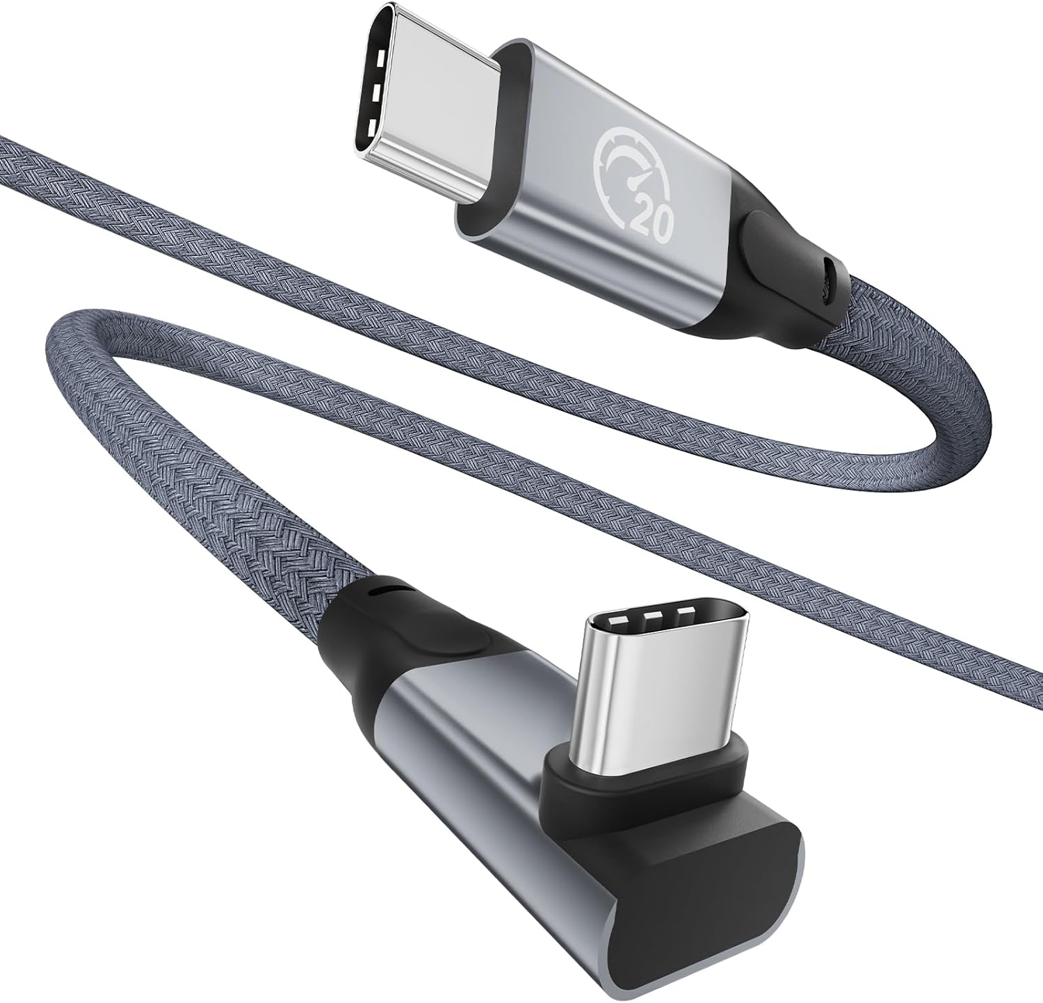 Amazon.co.jp: USB C 90度ケーブル 15フィート 90° USBC - USBC 3.2 Gen 2x2 20Gbps ...