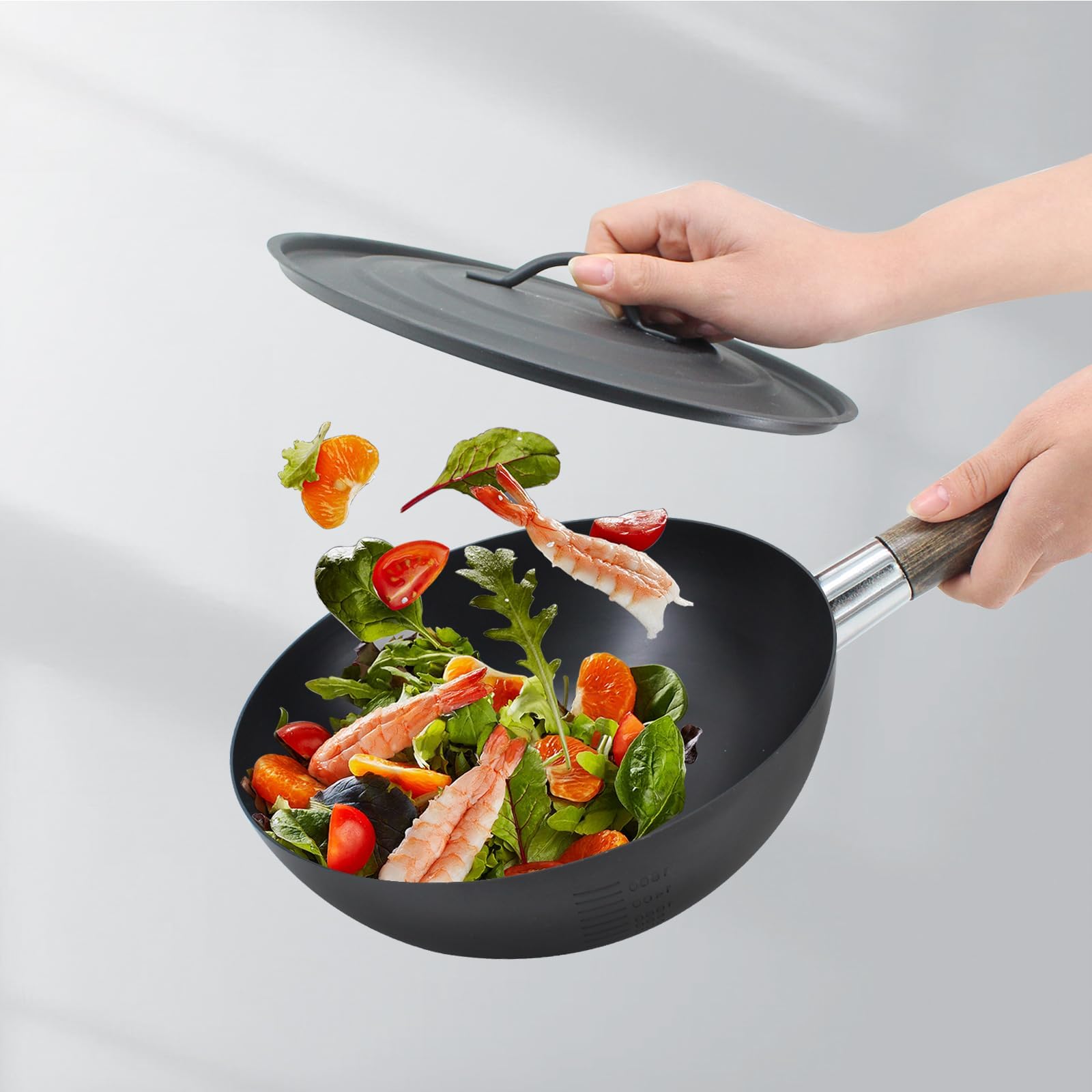 Amazon.com: Ken Hom Classic Non-Stick Carbon Steel Mini Wok ...