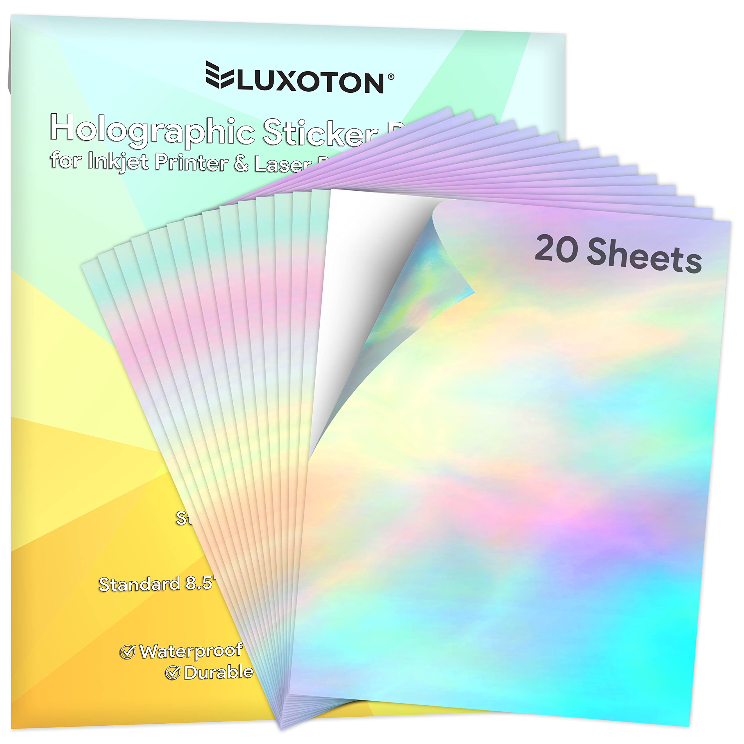 Printable Holographic Sticker Paper For Inkjet Printer 20 Sheets 