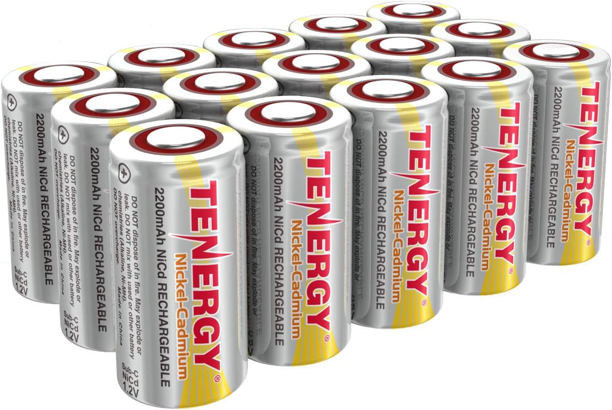 Amazon.com: Tenergy NiMH SubC 1.2V 3000mAh Rechargeable Batteries, with ...