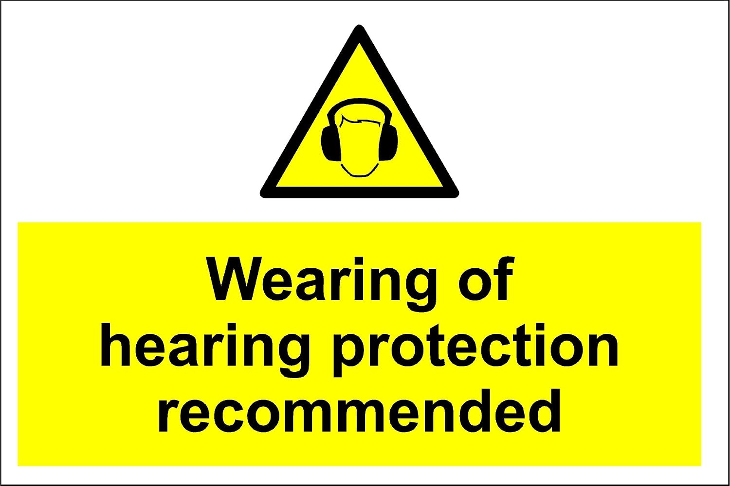Wearing of Hearing Protection Recommended - Warning Sign - Self ...