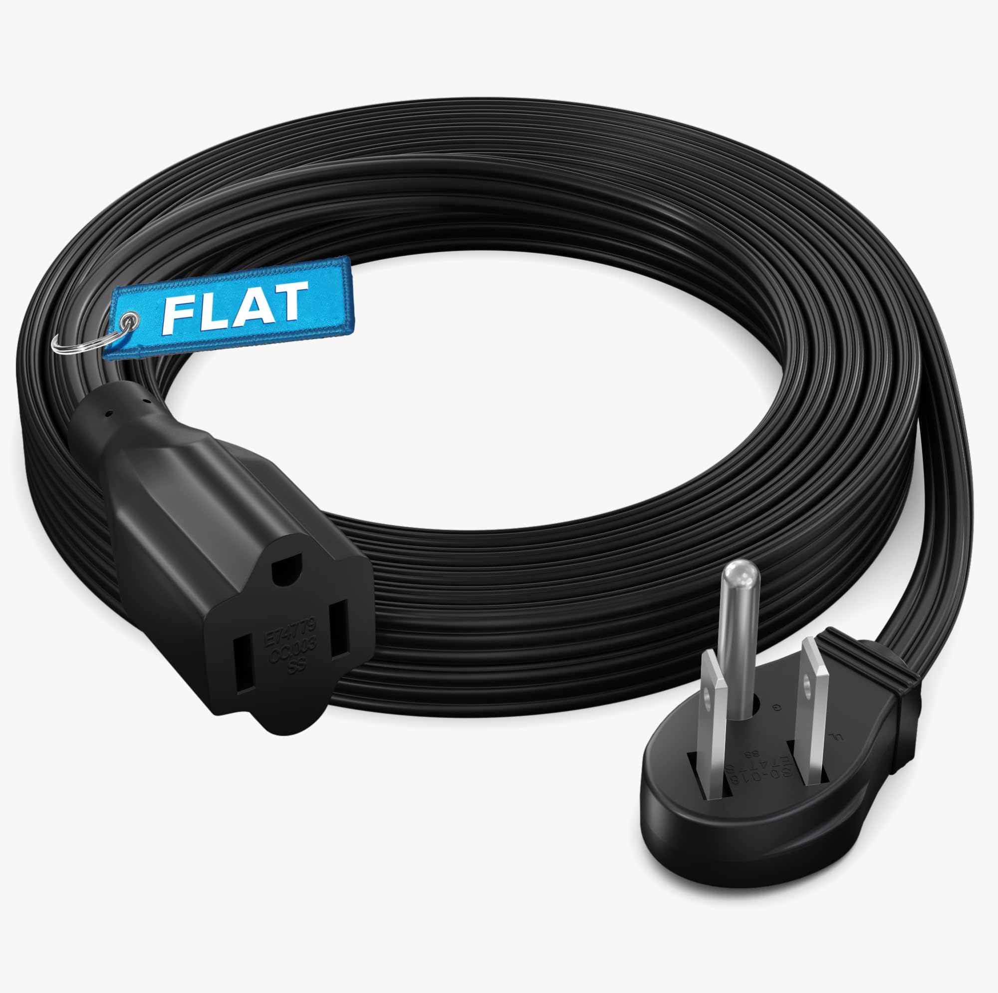 Amazon.com: Maximm Extension Cord (15 Feet) 1 Outlet Flat Wire, 3-Prong ...
