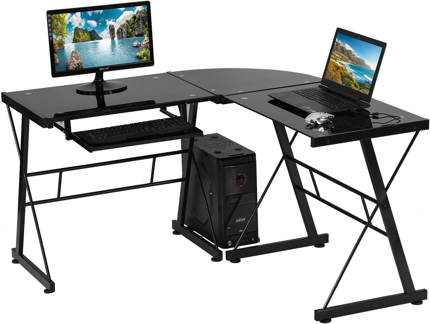 Amazon.com: L Shaped Computer Desk,Gaming Desk Home Office Corner Desk ...