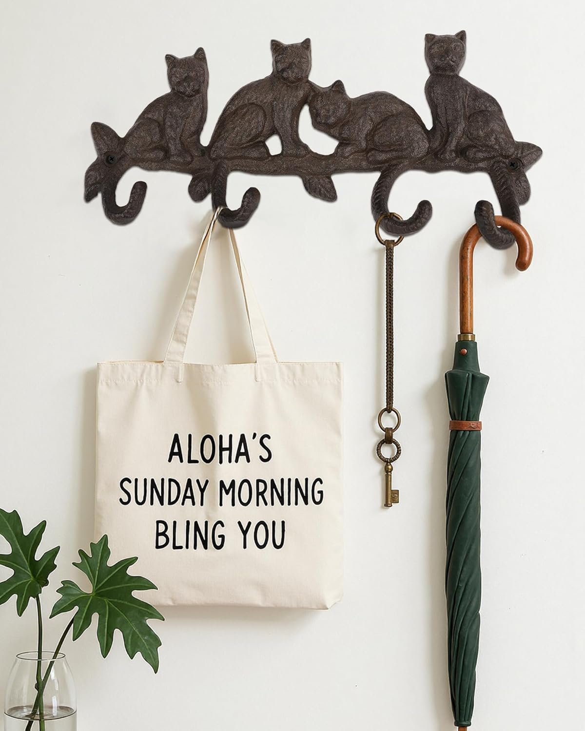Amazon.com: gardmate Cat Tail Wall Hooks for Hanging - Cast Iron ...