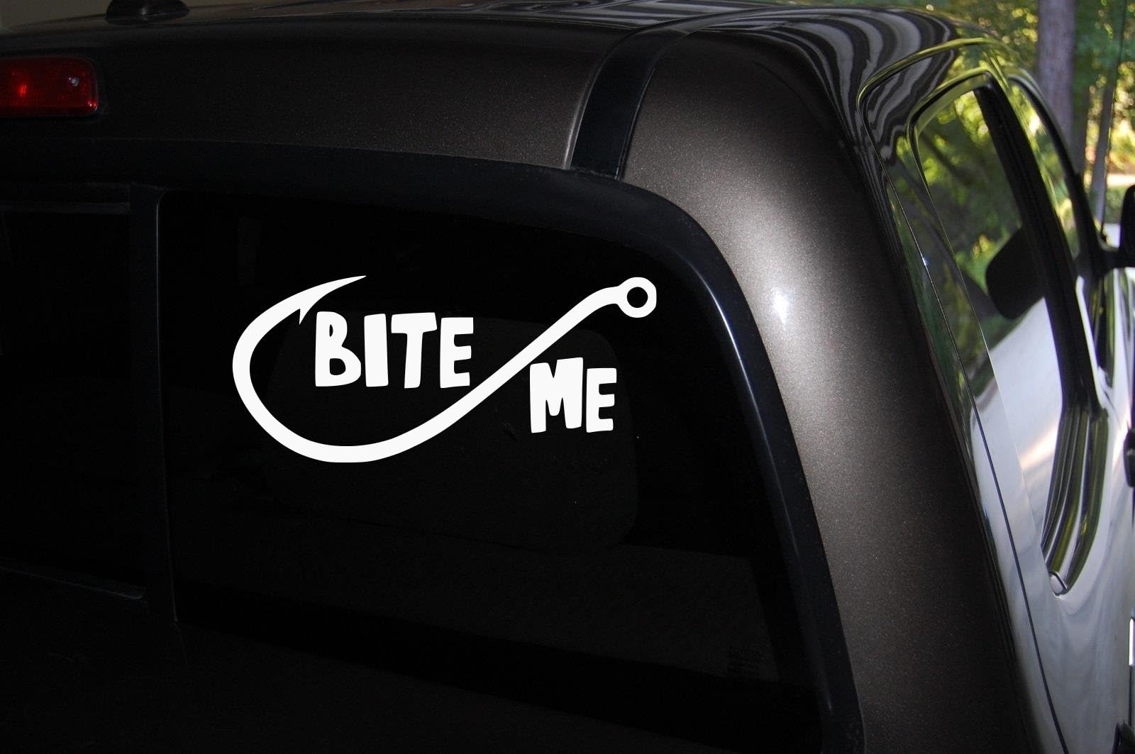 Amazon.com: Bite Me Decal Fishing Car Truck Automotive Window Vinyl ...