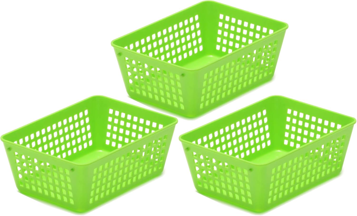 Amazon.com: YBM Home 3-Pack Small Plastic Storage Baskets for Home Junk ...