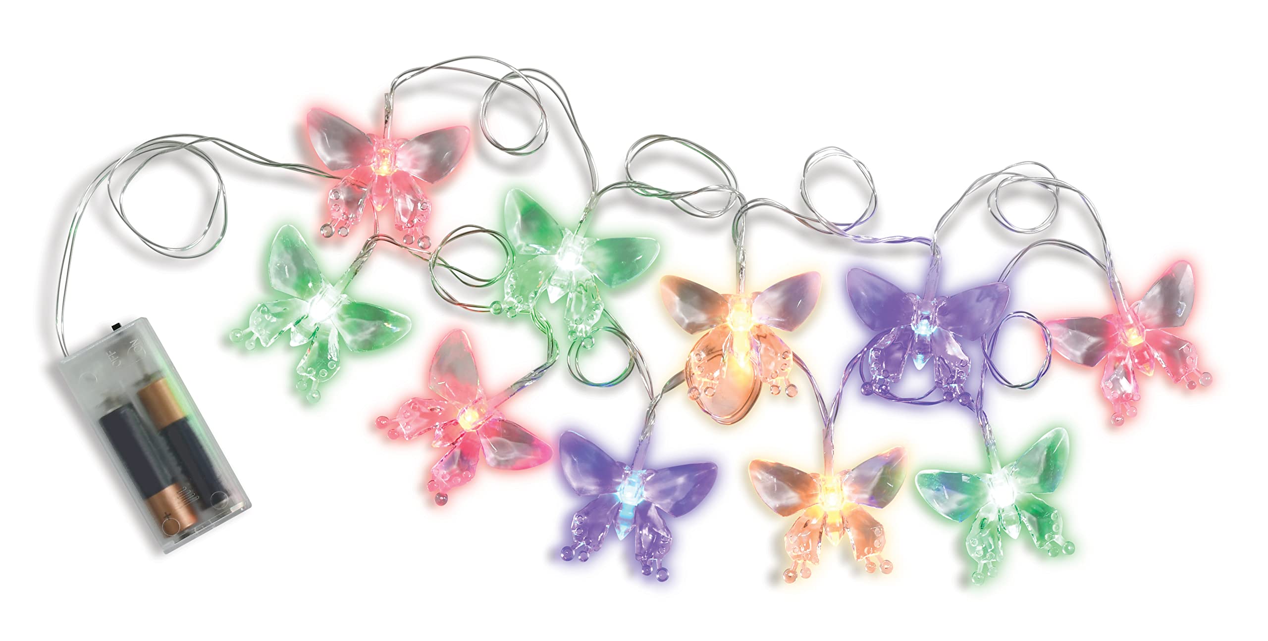 Amazon.com: iscream 10 Light Rainbow Butterflies 73" Long Battery Operated Light String : Home ...