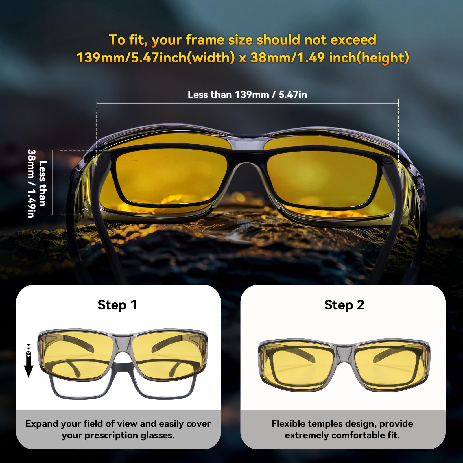 Snapklik.com : Night Vision Glasses For Men Women Anti Glare Polarized ...