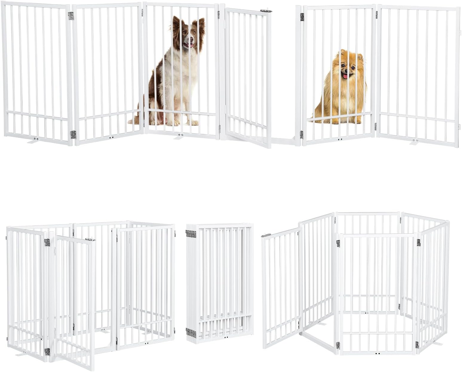 Amazon.com: Dog Gate 2 Panels - Foldable Indoor Fence Freestanding with ...