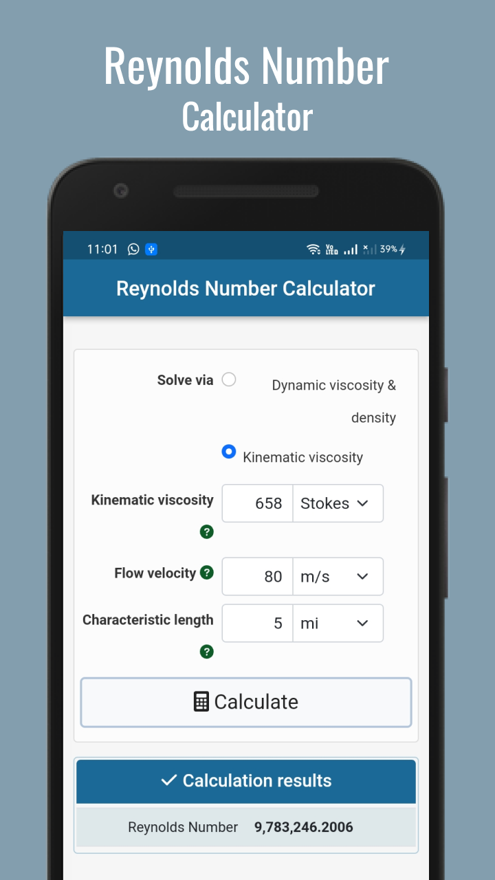 Reynolds Number Calculator:Amazon.de:Appstore for Android
