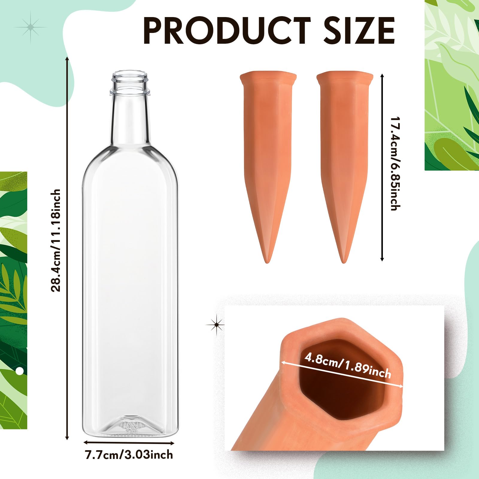 Snapklik.com : 8 Pcs Plant Watering Devices, Plastic Bottles Self Watering Spikes, Self Water ...