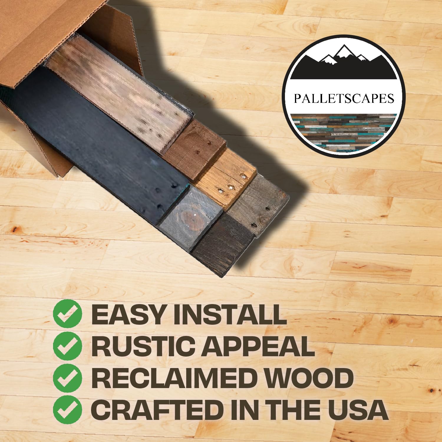 Reclaimed Pallet Wood Wall Paneling Pallet Wall Skin, Pallet Wall