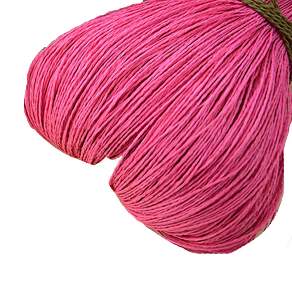 Buy 500g Hand Crocheting Raffia Straw Yarn Knitting Materials Rose Red ...