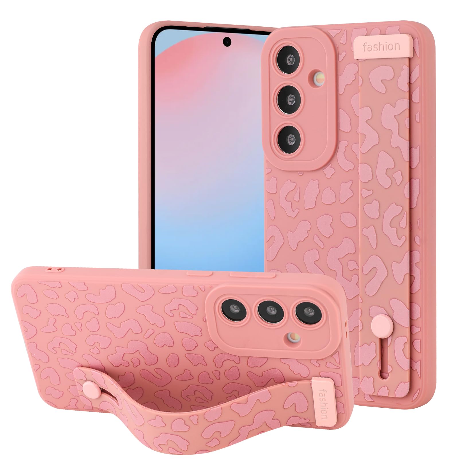 Amazon.com: OOK Compatible with Samsung Galaxy S24 FE 5G Case with Wrist Strap, Leopard Silicone ...