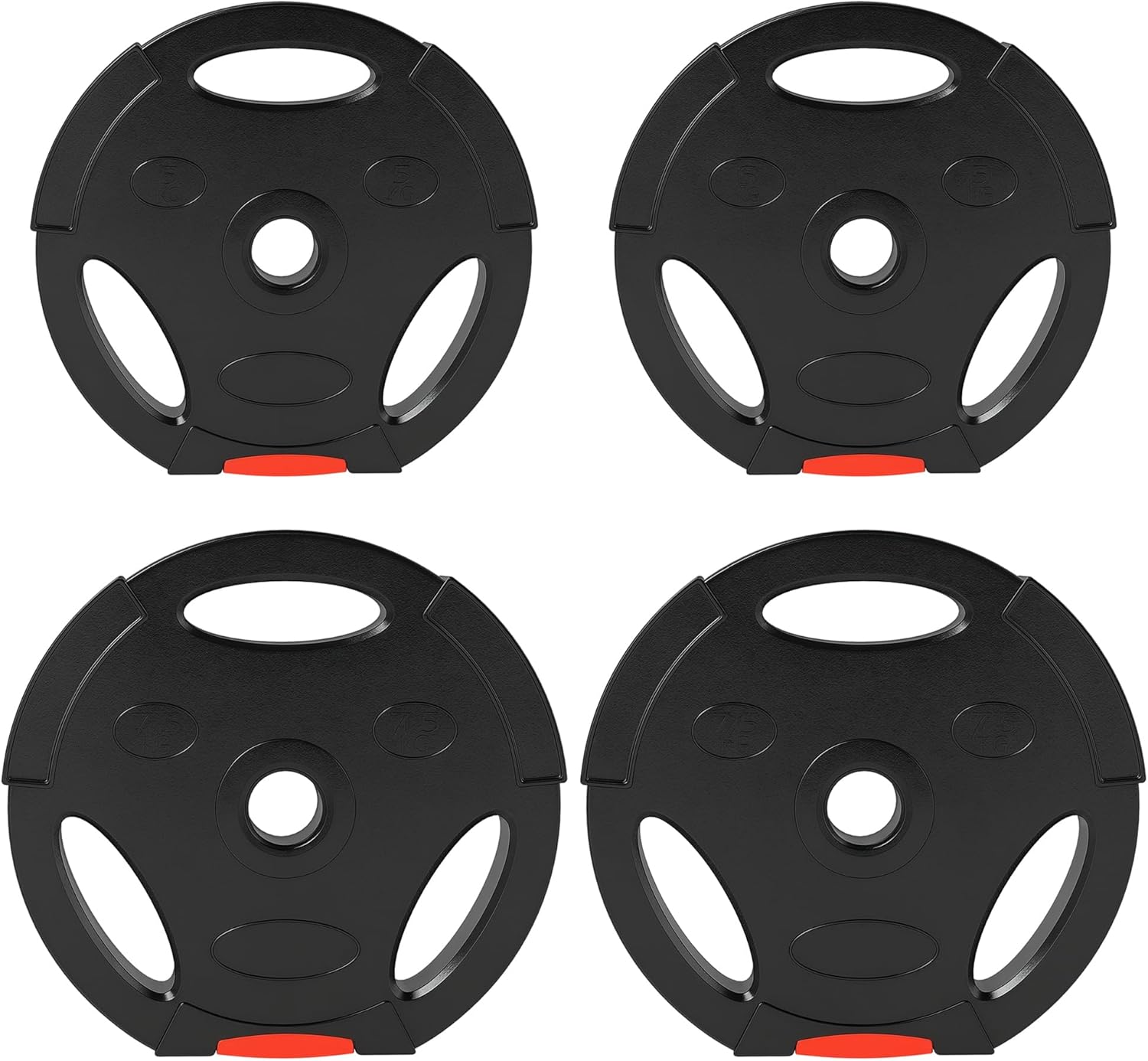 SPORTNOW Weight Plates Set, Barbell Plates Disc with 1" Holes, for Home ...