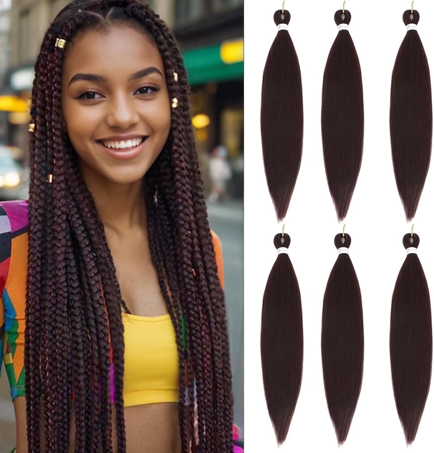 DT CHERYL Pre Stretched Braiding Hair, Braided Hair extension 26 inches ...