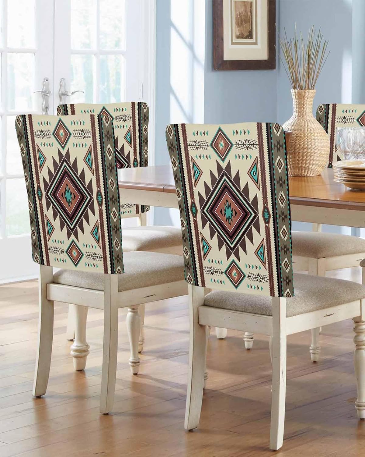 Amazon.com: Pinroote Brown Western Chair Covers - 4 Pcs Dining Room ...