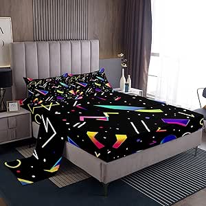 Amazon.com: Memphis Pattern Bed Sheets,Retro 80s or 90s Memphis ...