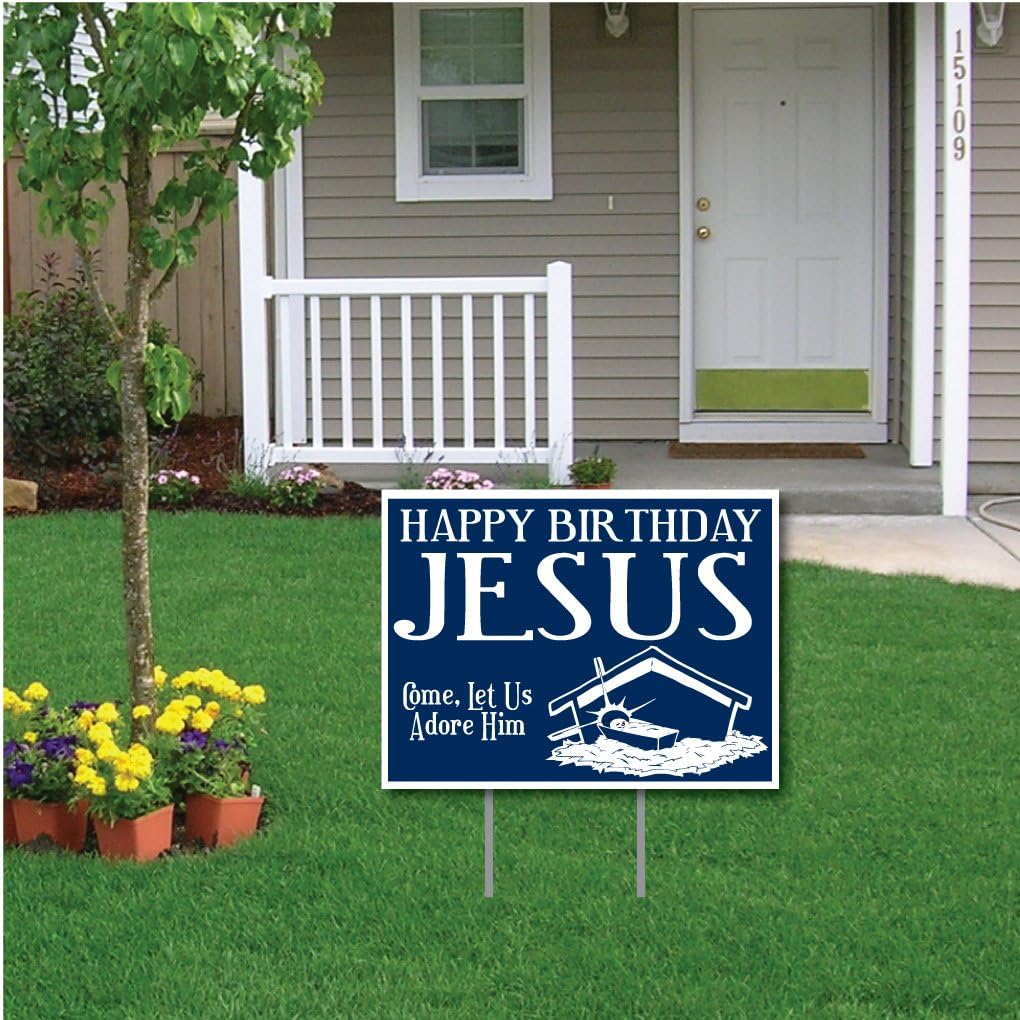 Amazon.com : Thank You Jesus Yard Sign - 14x10 Double Sided Jesus Loves ...