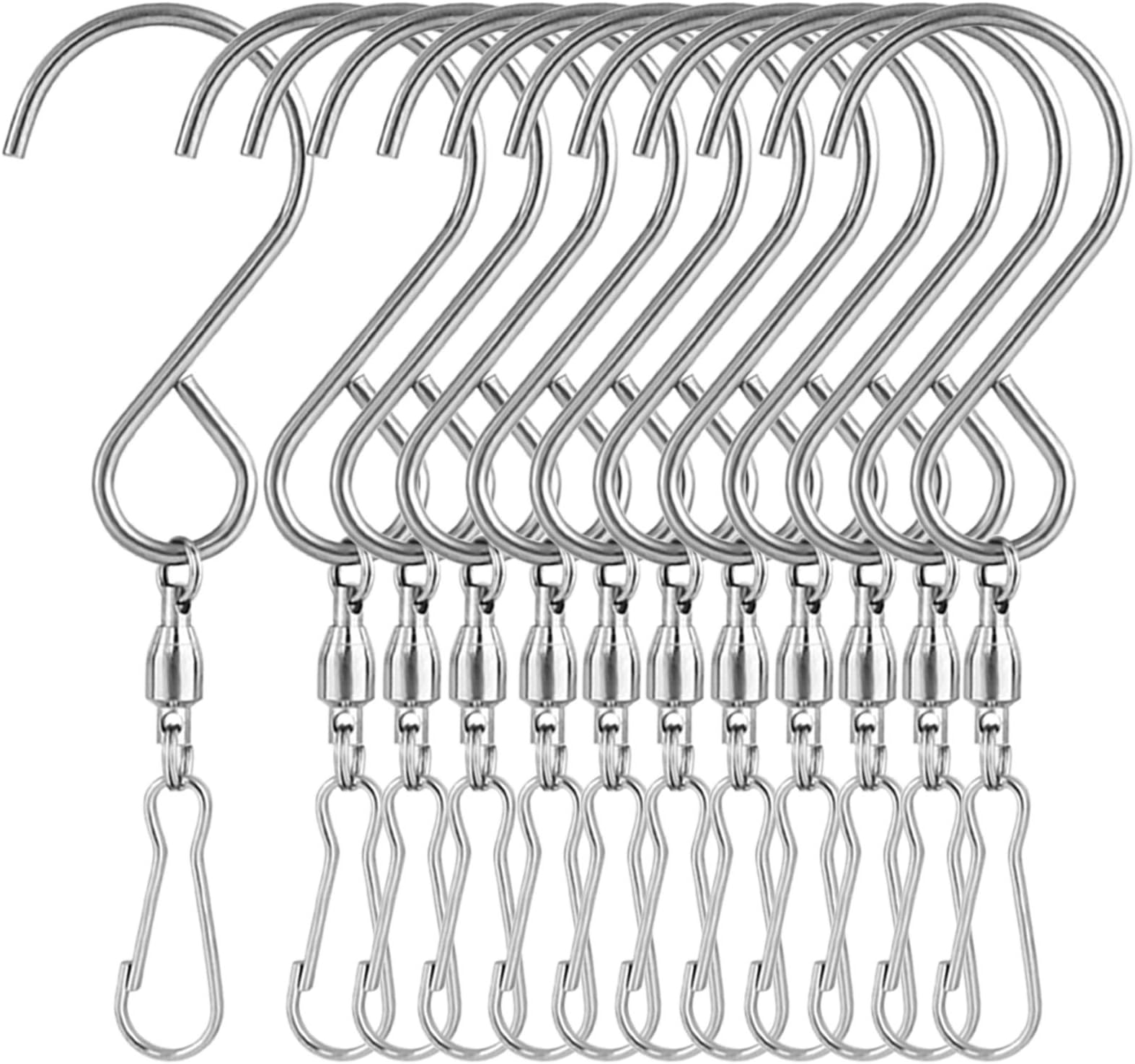 Amazon.com: MFDSJ 24 Pcs Swivel Clip Hanging Hooks, Stainless Steel 360 ...