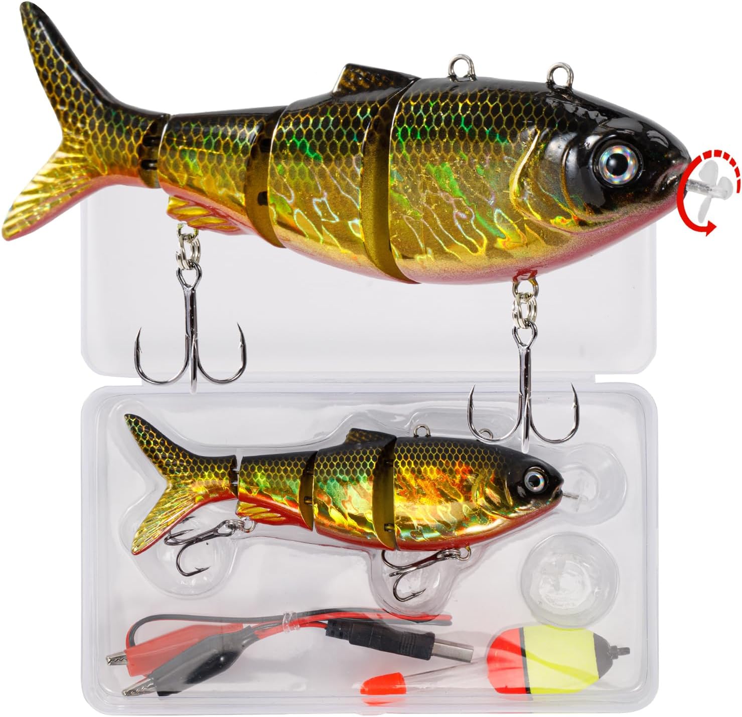 Robotic Swimming Lure 5.1” Fishing Lure 4-Segement Multi Jointed ...