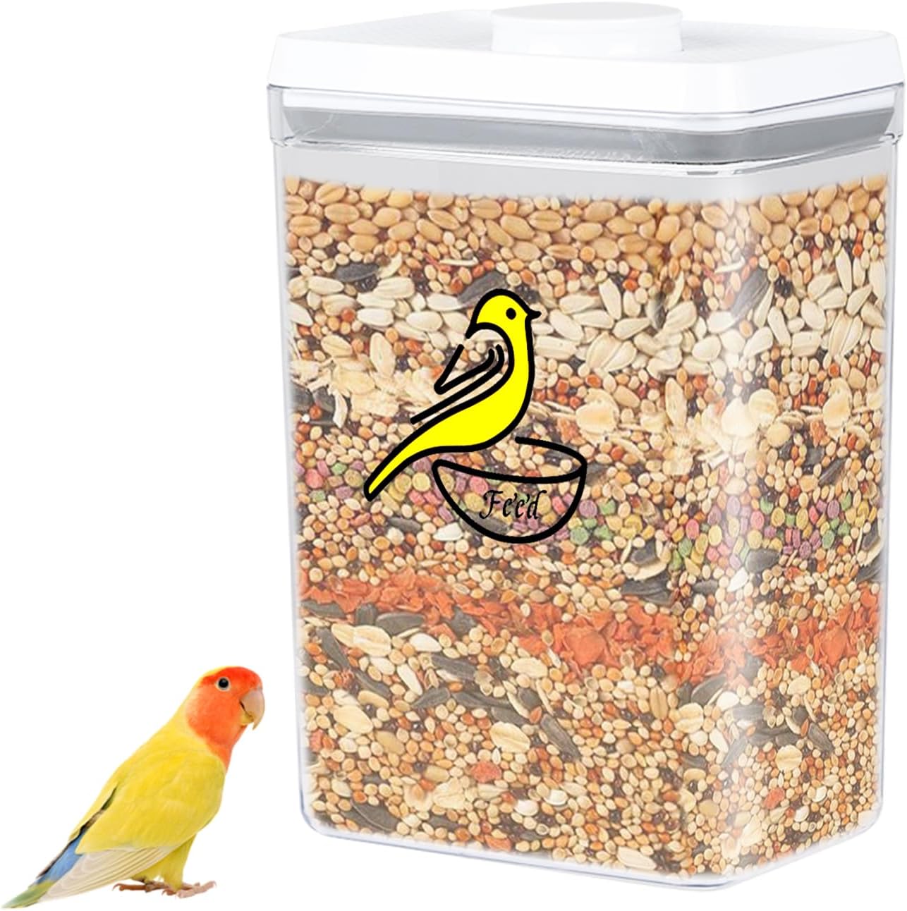 Amazon.com: Pet POP Container|Clear Bird Seed Containers Storage|Bird ...