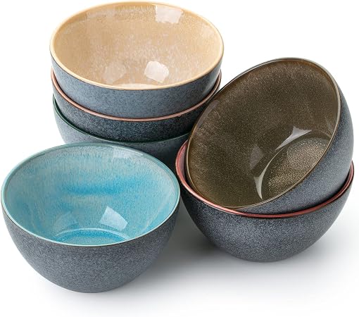Amazon.com: Brew To A Tea BTaT- Cereal Bowls, 29 Oz, 6 Pack, Colorful ...
