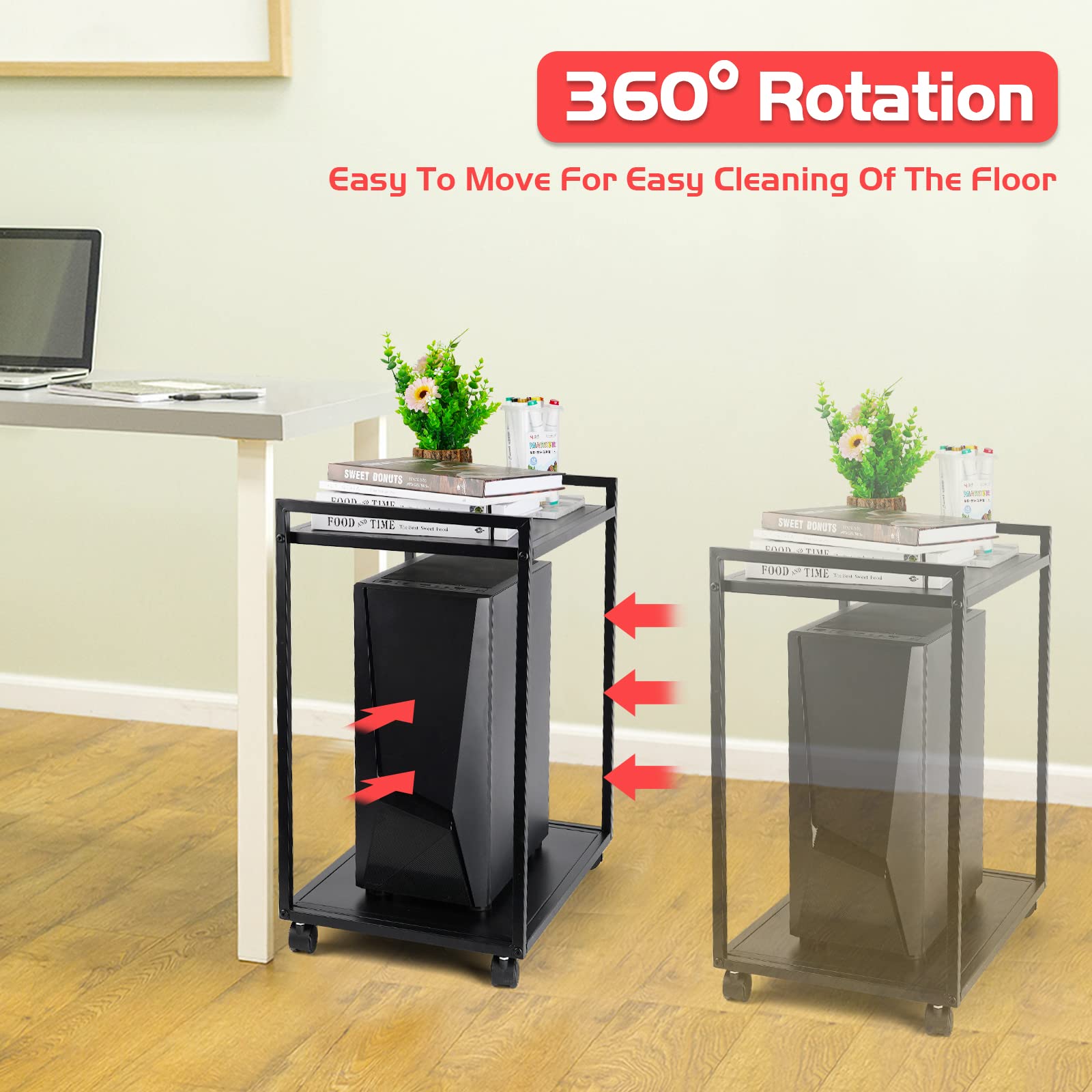 Snapklik.com : Liitrton Computer Tower Stand, 2-Tier CPU Stand PC Stand