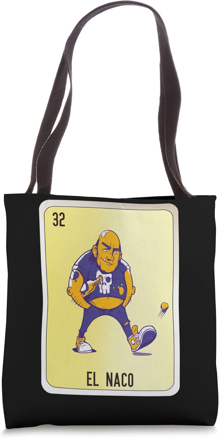 Amazon.com: El Naco Mexican Slang Chicano Bingo Cards Tote Bag ...