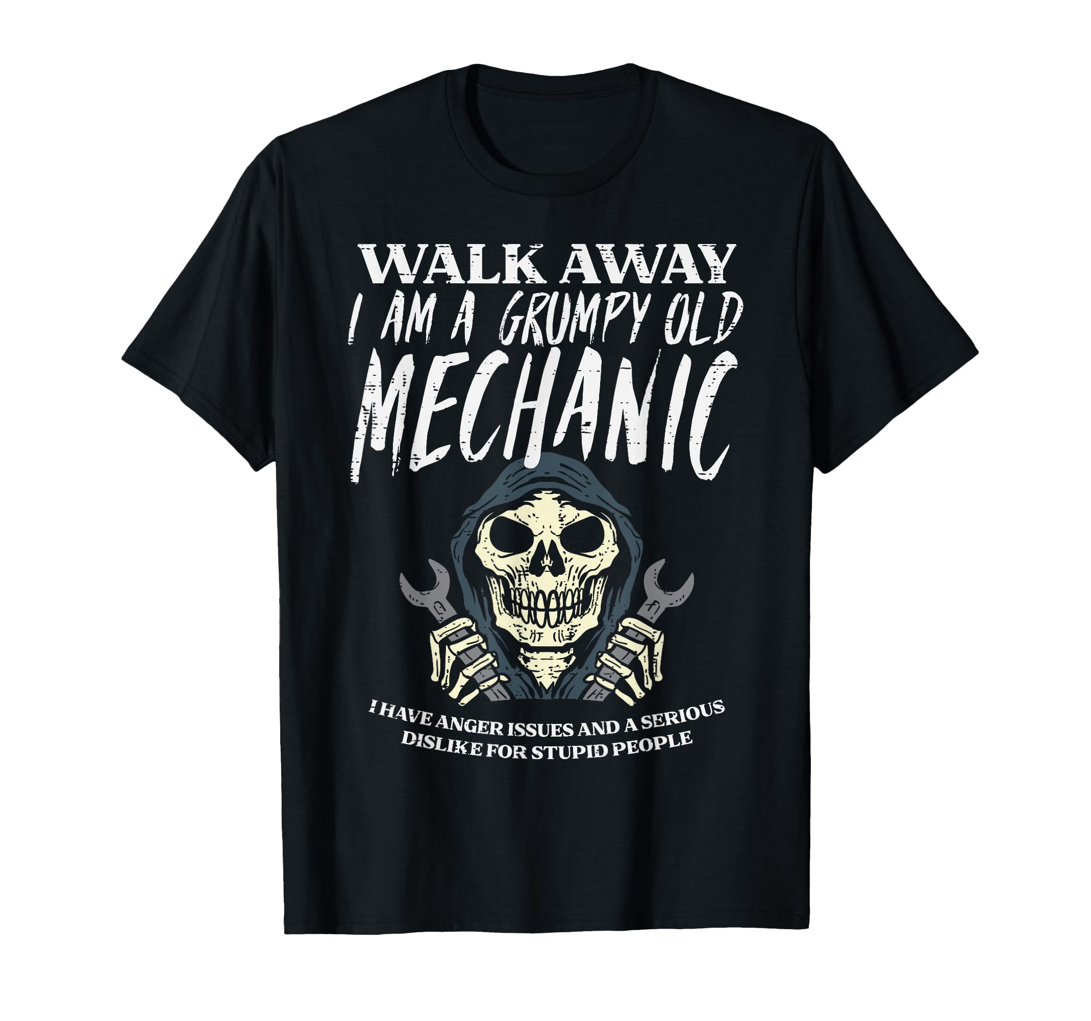 Amazon.com: Walk Away Im Grumpy Old Mechanic Funny Garage Grandpa Men T ...