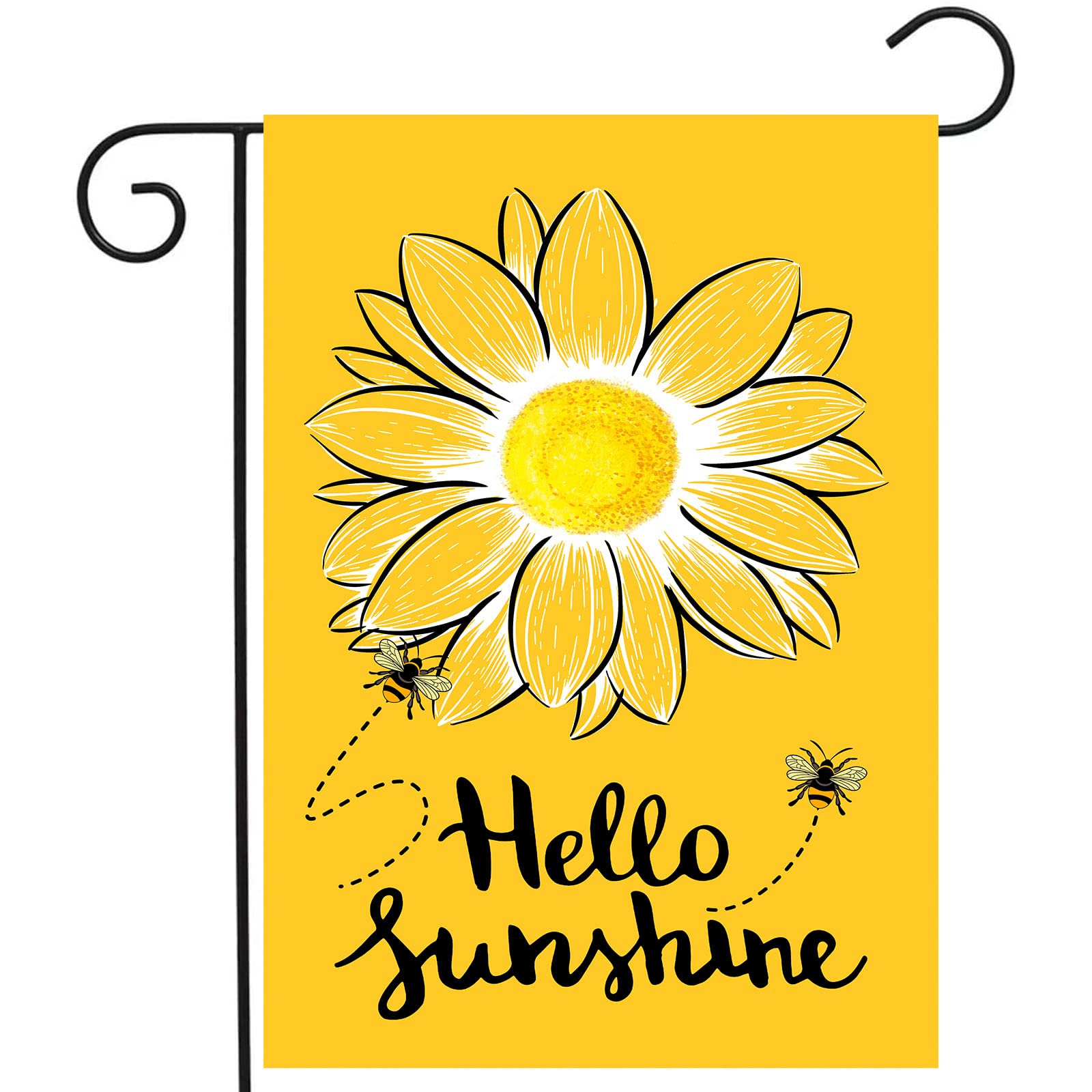 Amazon.com : Hello Sunshine Garden Flag Bee Sunflower Flag Summer ...