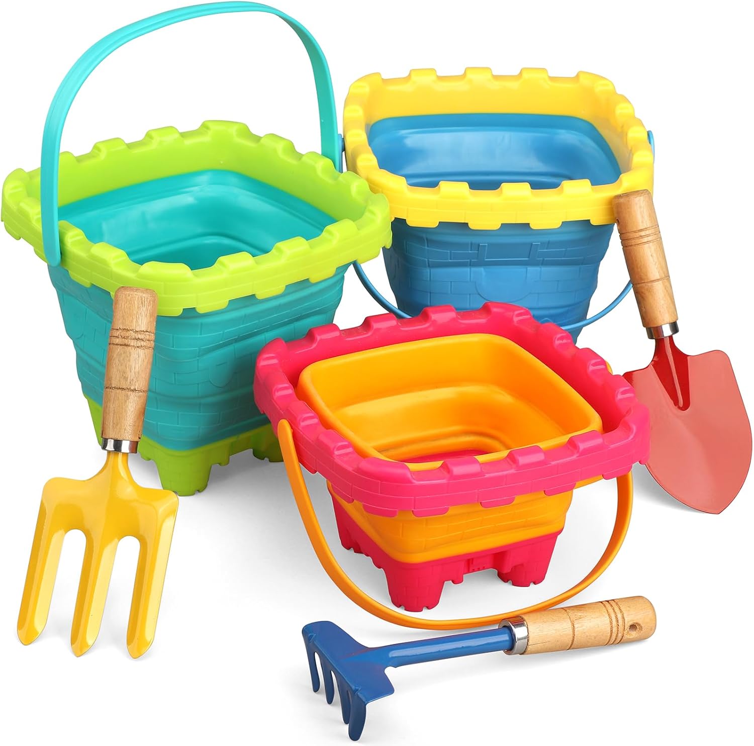 Amazon.com: Anzmtosn Jumbo Beach Sand Buckets Toy, 7" Large Castle ...