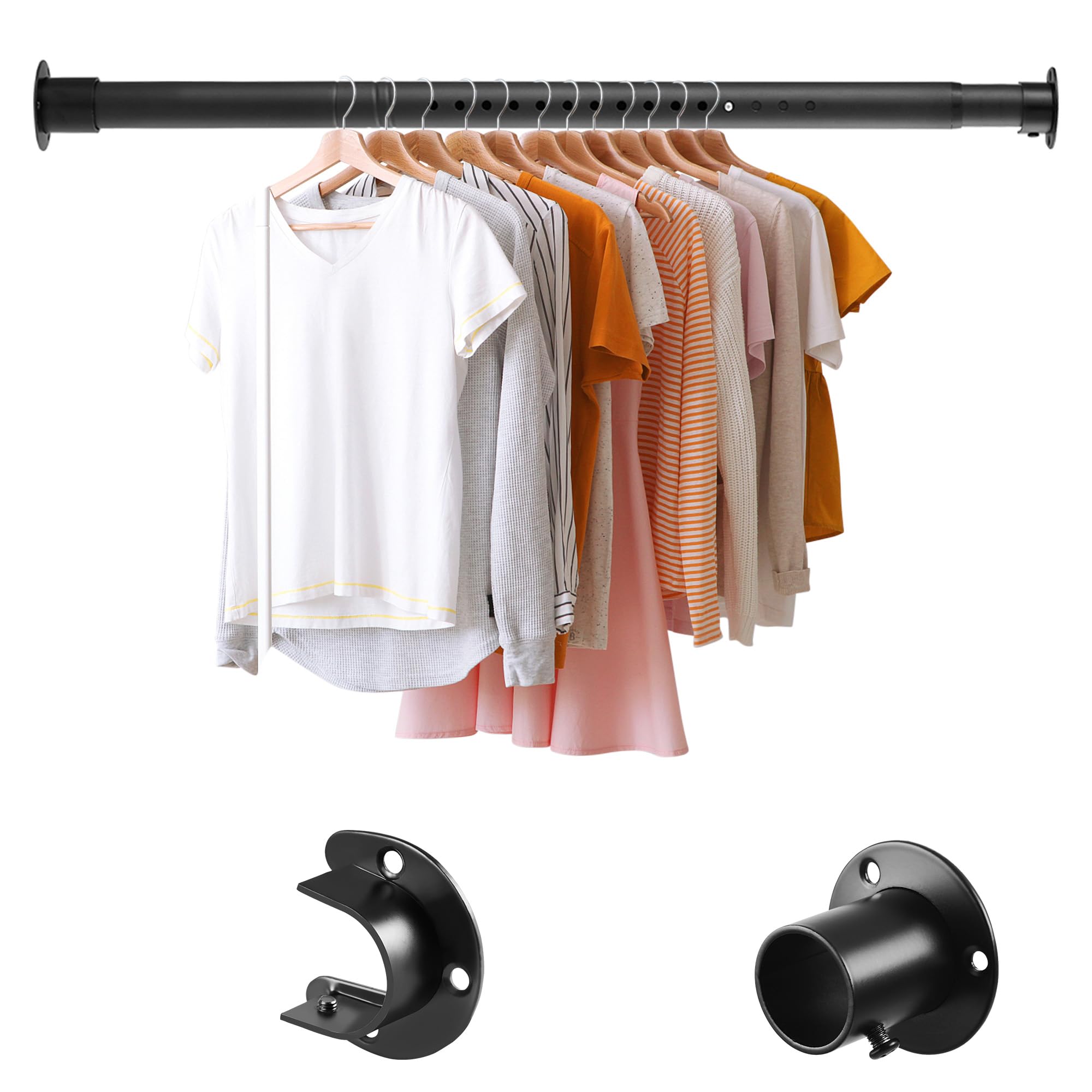 Amazon.com: Closet Rod, 17 to 86 inches Adjustable Closet Rods for ...