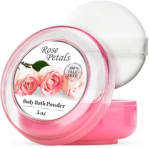 R-NEU Body Powder for Women with Powder Puff, 100% Talc-Free, Elegant ...