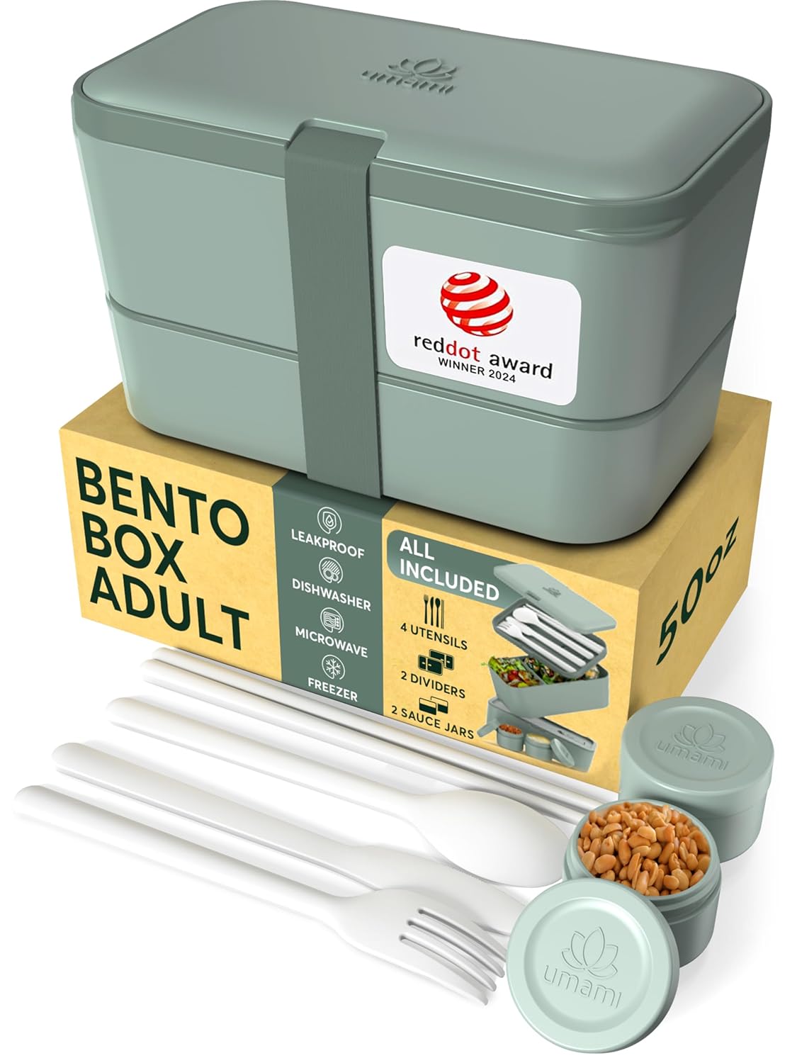 Buy Umami Bento Lunch Box Nestable 1500ml All-in-One, Bento Box Adult ...