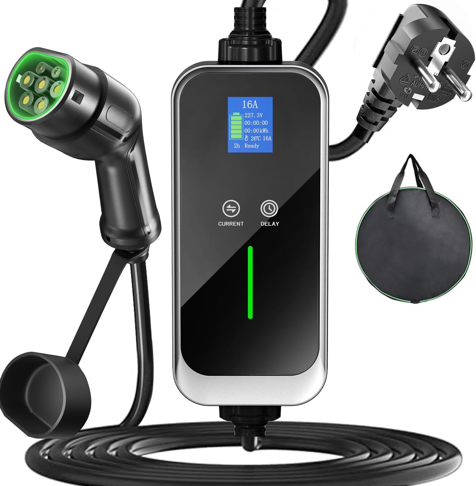 FNRIDS Chargeur Voiture Electrique,EV Chargeur Type 2, 8/10/13/16A ...