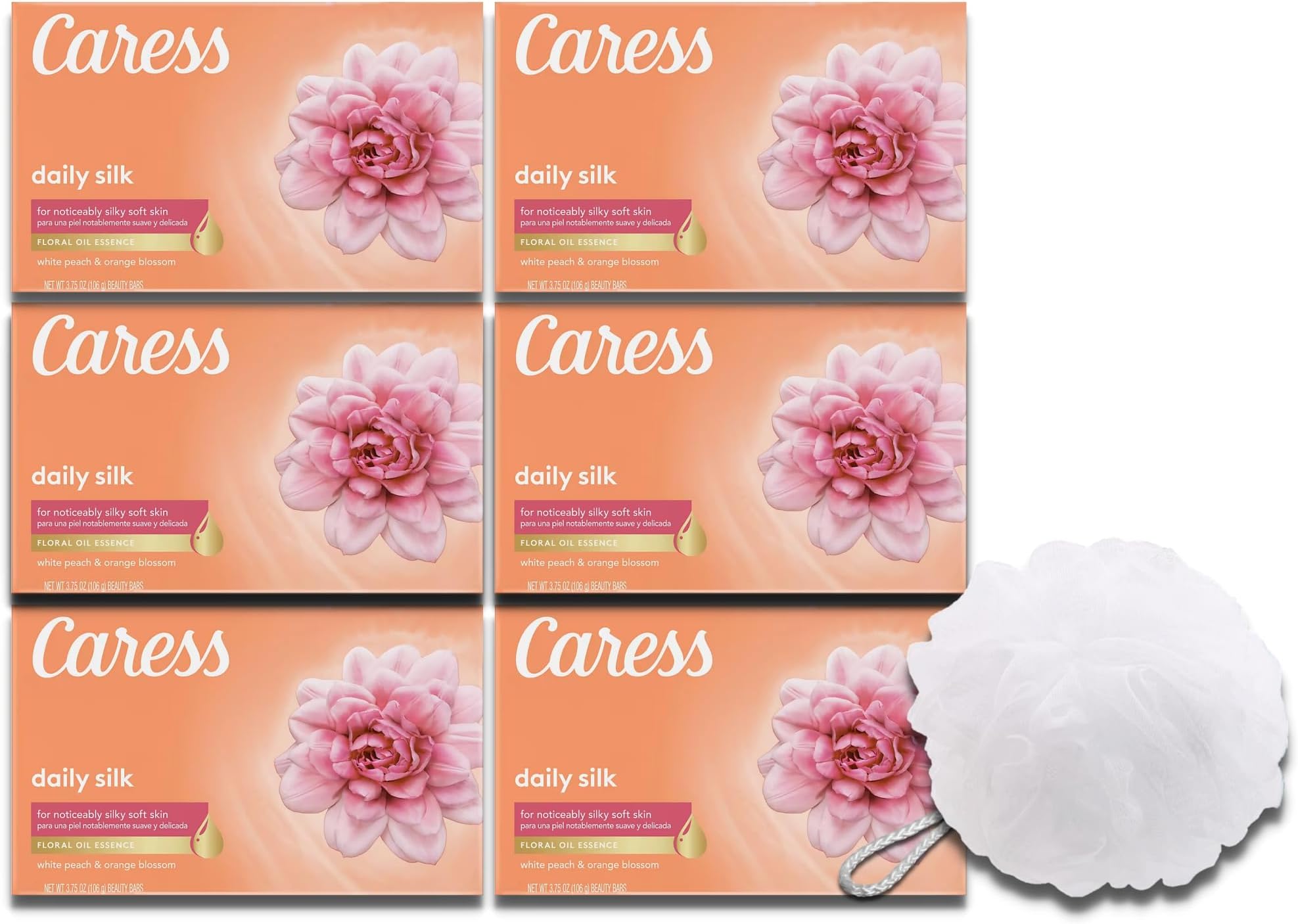 Amazon.com : Caress Beauty Bar Soap Bundle with Bonus bath Sponge ...
